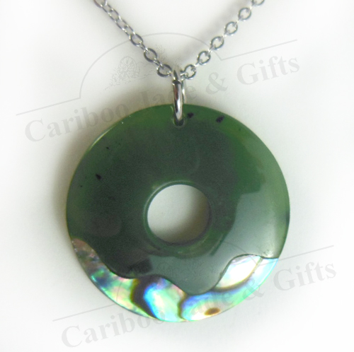 BC Jade & Abalone Doughnut Necklace - Cariboo Jade & Gift Shop