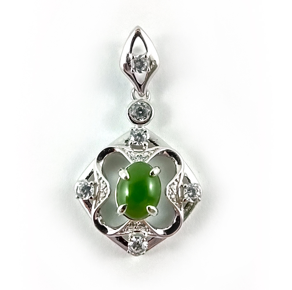 BC Jade Sterling Silver Square Pendant - Cariboo Jade & Gift Shop